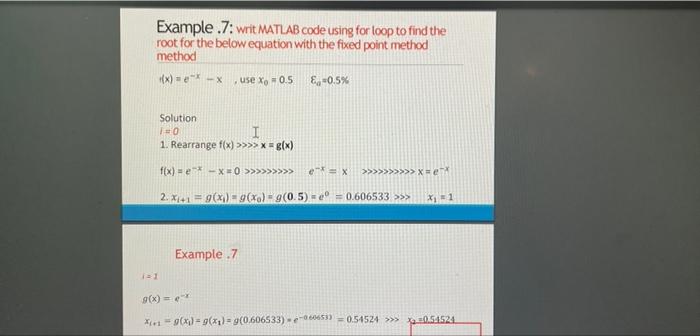 Solved Example 7: writ MATLAB code using for loop to find | Chegg.com