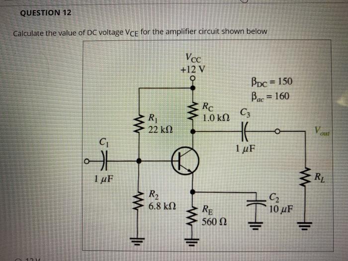 Solved QUESTION 7 Determine Vg for the amplifier circuit | Chegg.com