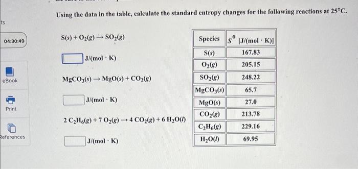 Solved Using the data in the table, calculate the standard | Chegg.com