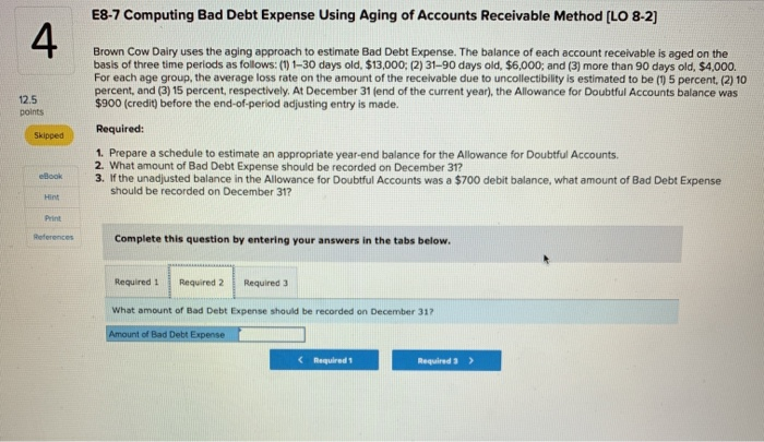 Solved E8-7 Computing Bad Debt Expense Using Aging of | Chegg.com