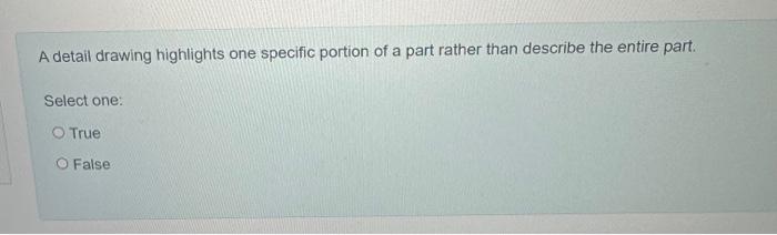 Solved A detail drawing highlights one specific portion of a | Chegg.com
