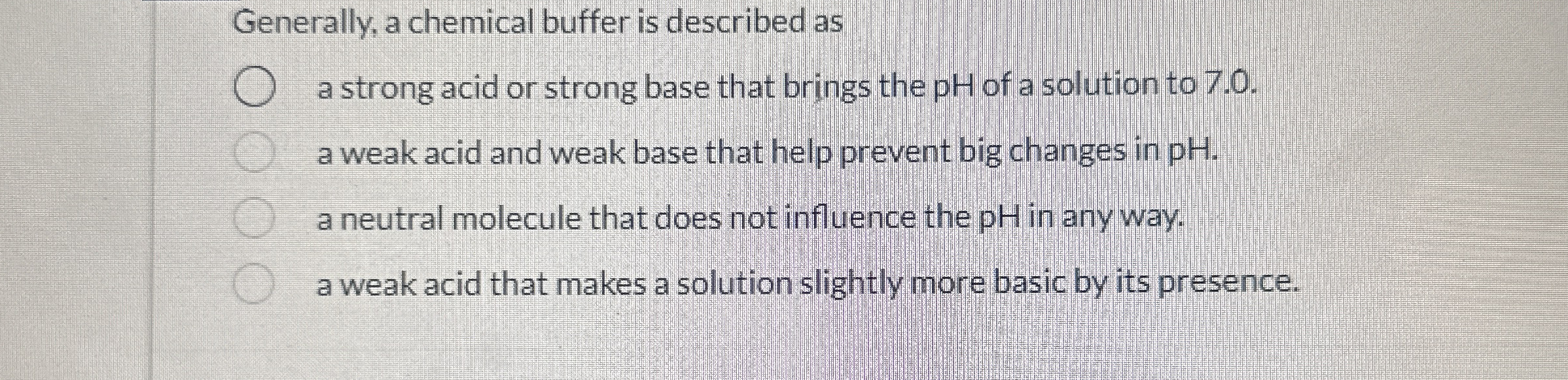 Solved Generally, a chemical buffer is described asa strong | Chegg.com
