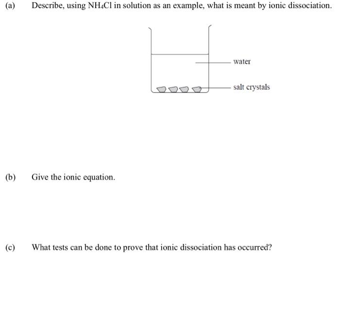 Solved (a) Describe, using NH4Cl in solution as an example, | Chegg.com