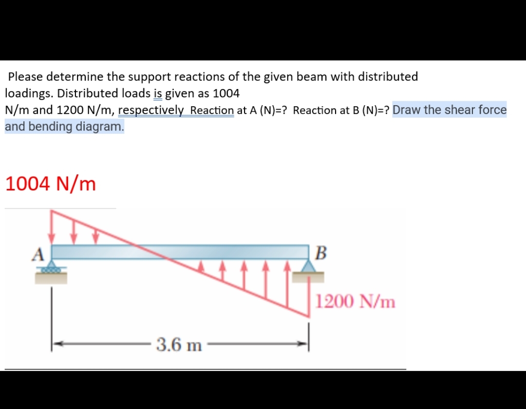 Solved Please determine the support reactions of the given | Chegg.com