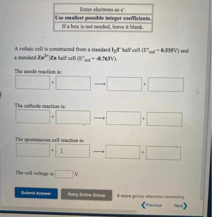 Solved Enter electrons as e. Use smallest possible integer | Chegg.com