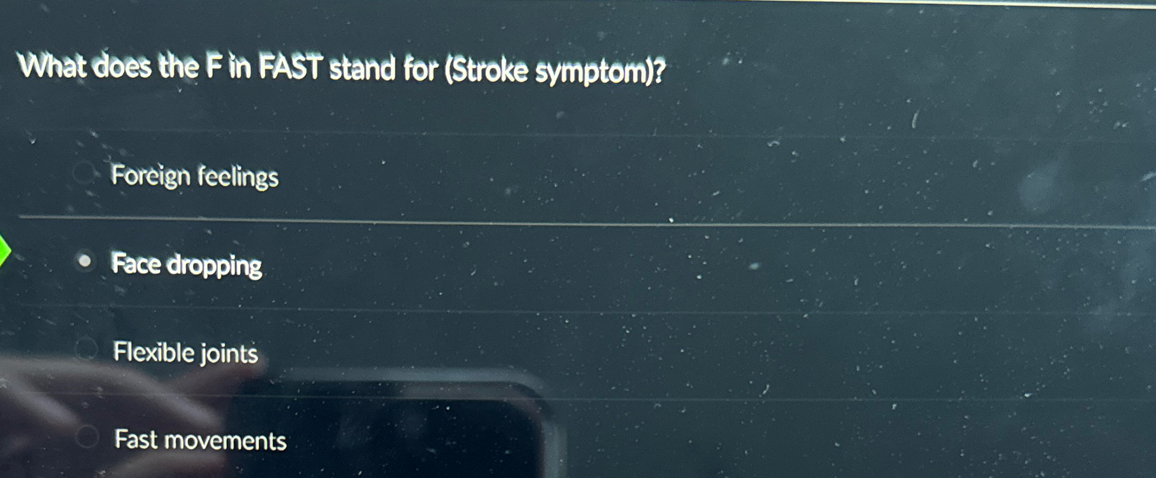 Solved What does the F in FAST stand for (Stroke | Chegg.com