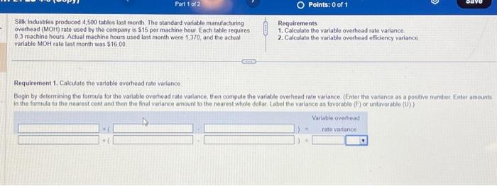 Solved Sillk Industries produced 4,500 tables last month. | Chegg.com
