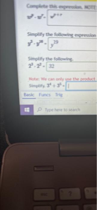 Solved Complete this expression, NOTE V.V. **** Simplify the | Chegg.com