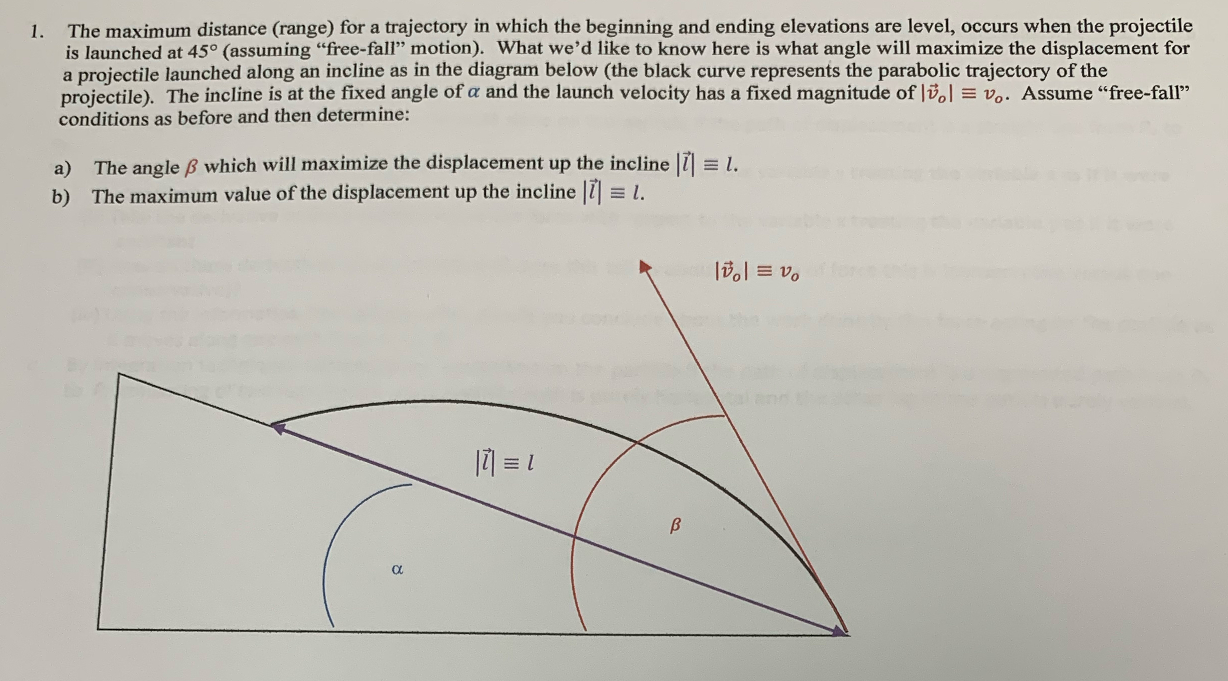 Solved The maximum distance (range) ﻿for a trajectory in | Chegg.com