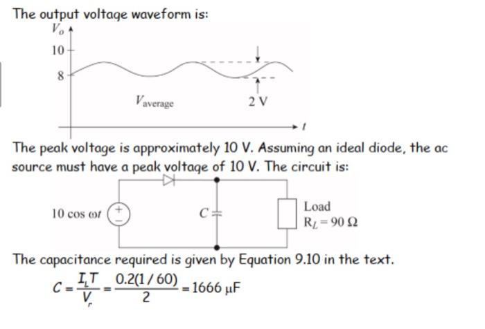 Solved Design a half-wave rectifier power supply to deliver | Chegg.com