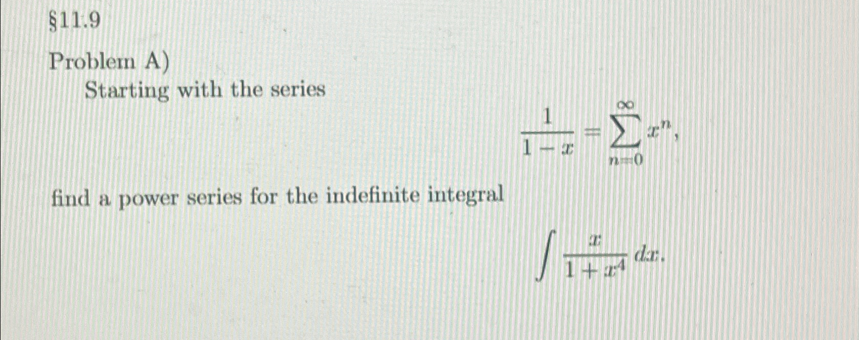 Solved §11.9Problem A)Starting with the | Chegg.com