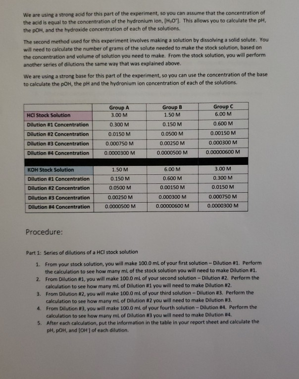 Solved Experiment 16: Making Solutions Introduction: | Chegg.com