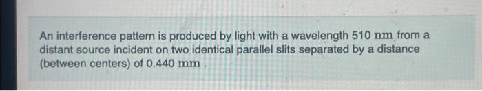 Solved An interference pattern is produced by light with a | Chegg.com