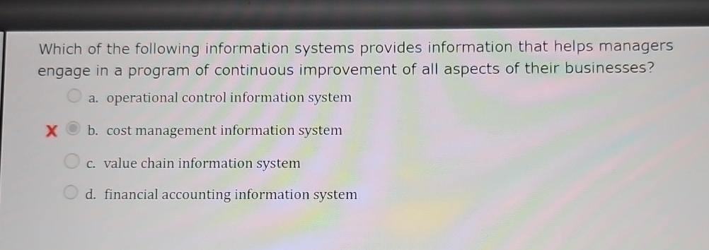 Solved Which of the following information systems provides | Chegg.com