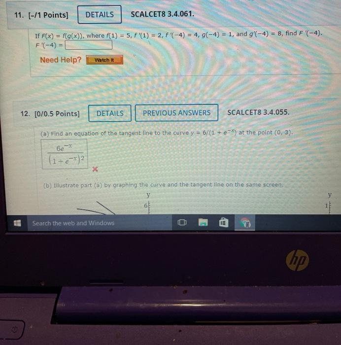 Solved 11. [-/1 Points) DETAILS SCALCET8 3.4.061. If F(x) = | Chegg.com