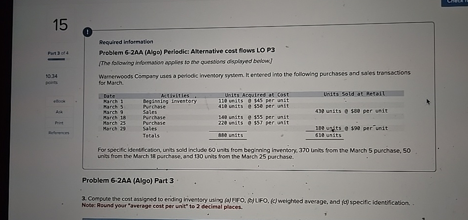 15(1)Required informationPart 3 of 4q,10.34 | Chegg.com 15(1)Required informationPart 3 of 4q,10.34 | Chegg.com