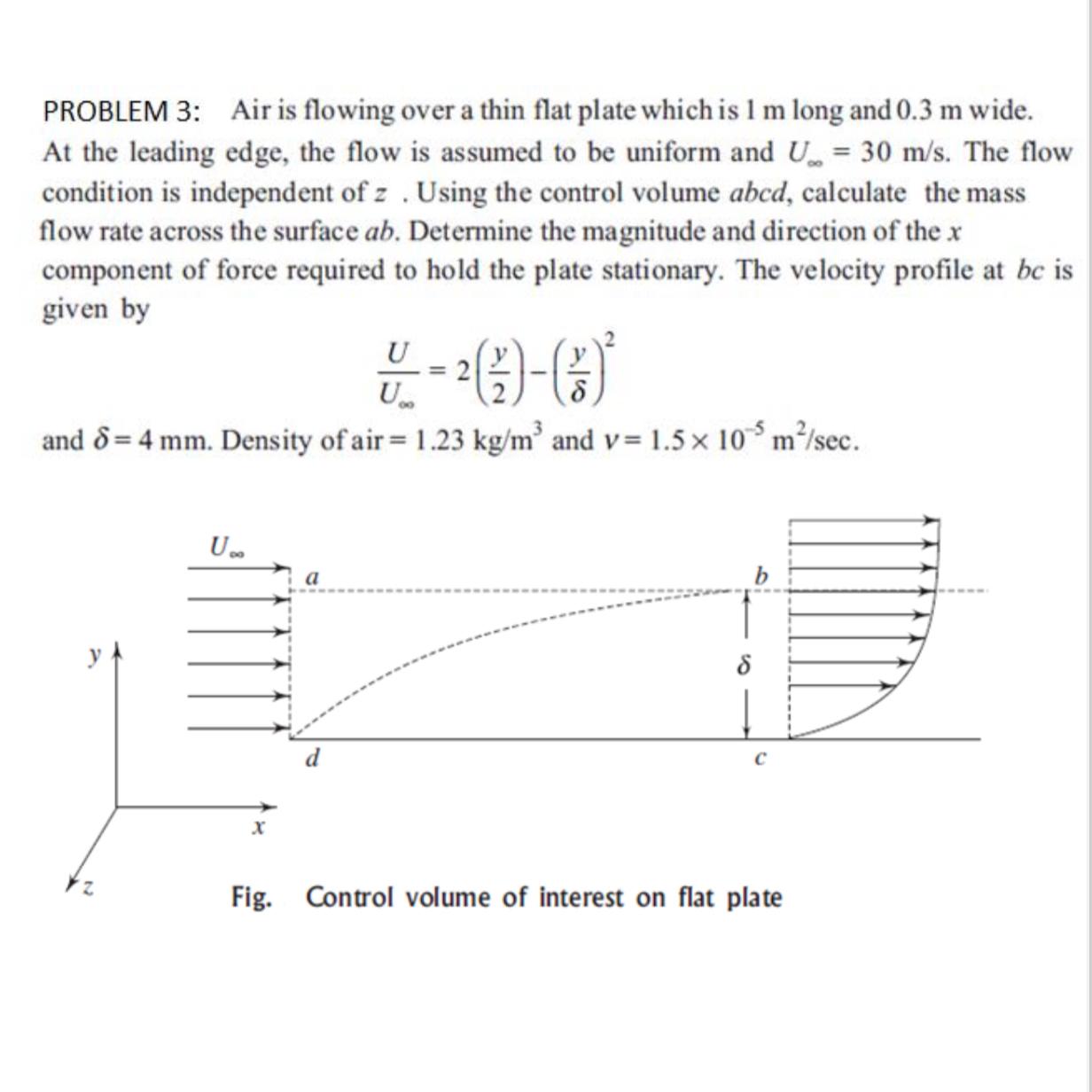 Solved PROBLEM 3: Air is flowing over a thin flat plate | Chegg.com