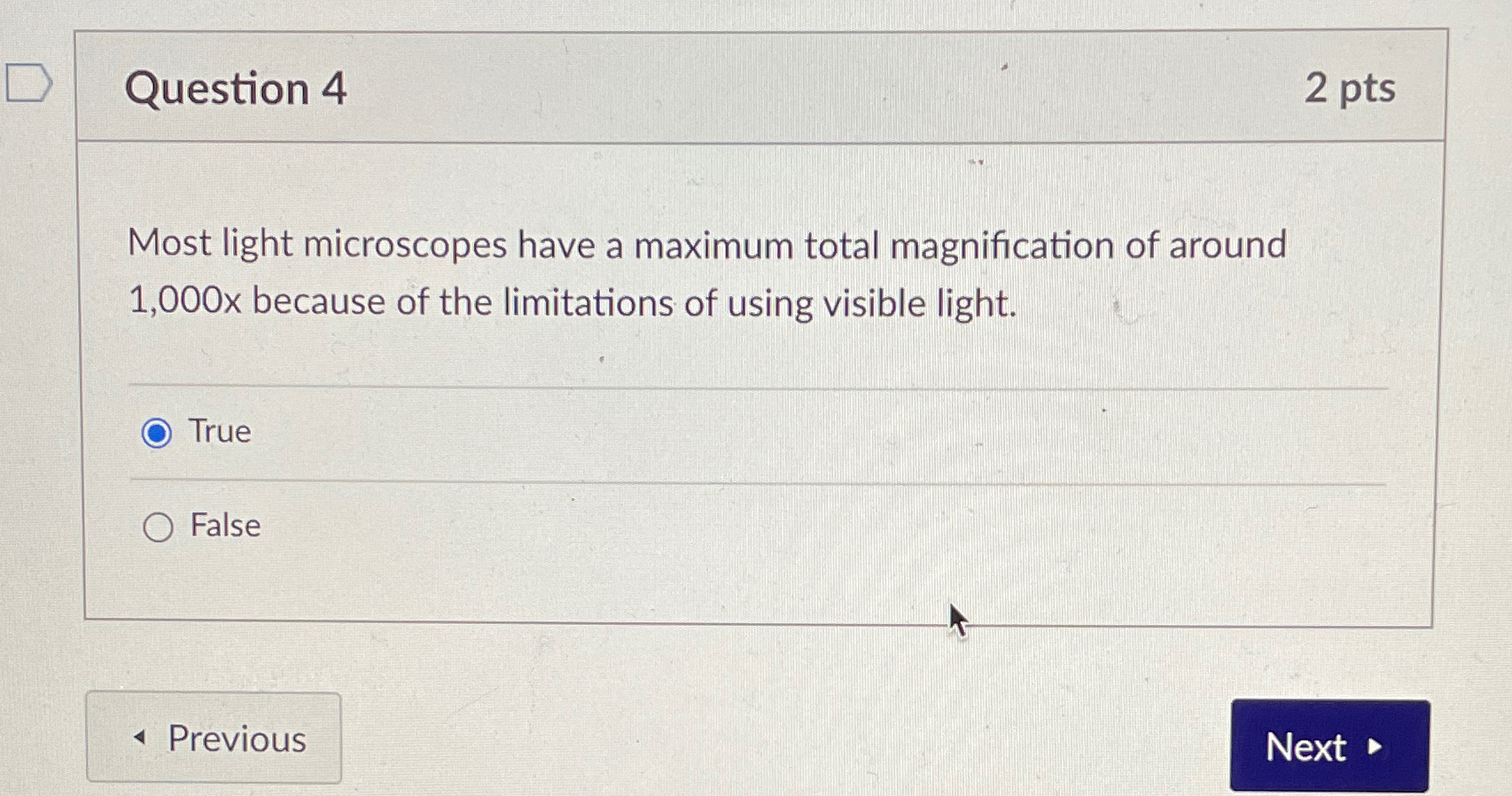 Solved Question 42 ﻿ptsMost light microscopes have a maximum | Chegg.com