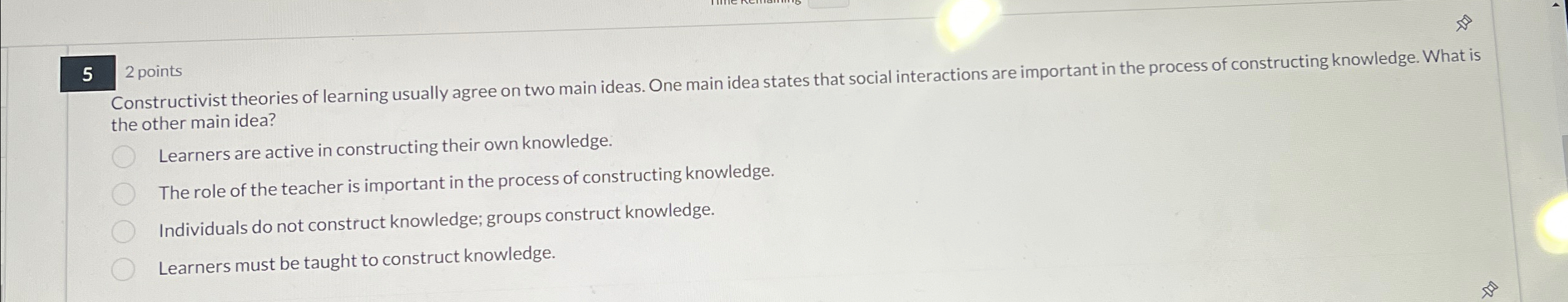 Solved 52 ﻿pointsConstructivist theories of learning usually | Chegg.com