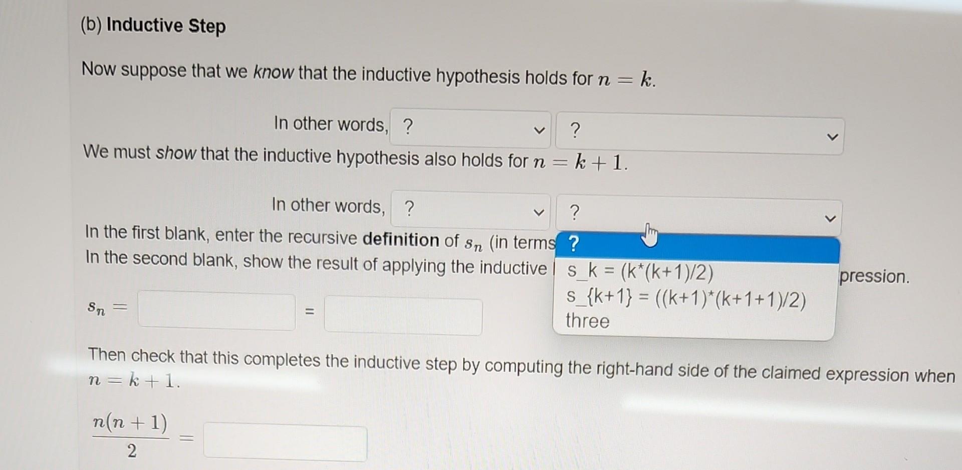 Solved Define a sequence (sn) by sn=1+2+…+n. We wish to use | Chegg.com