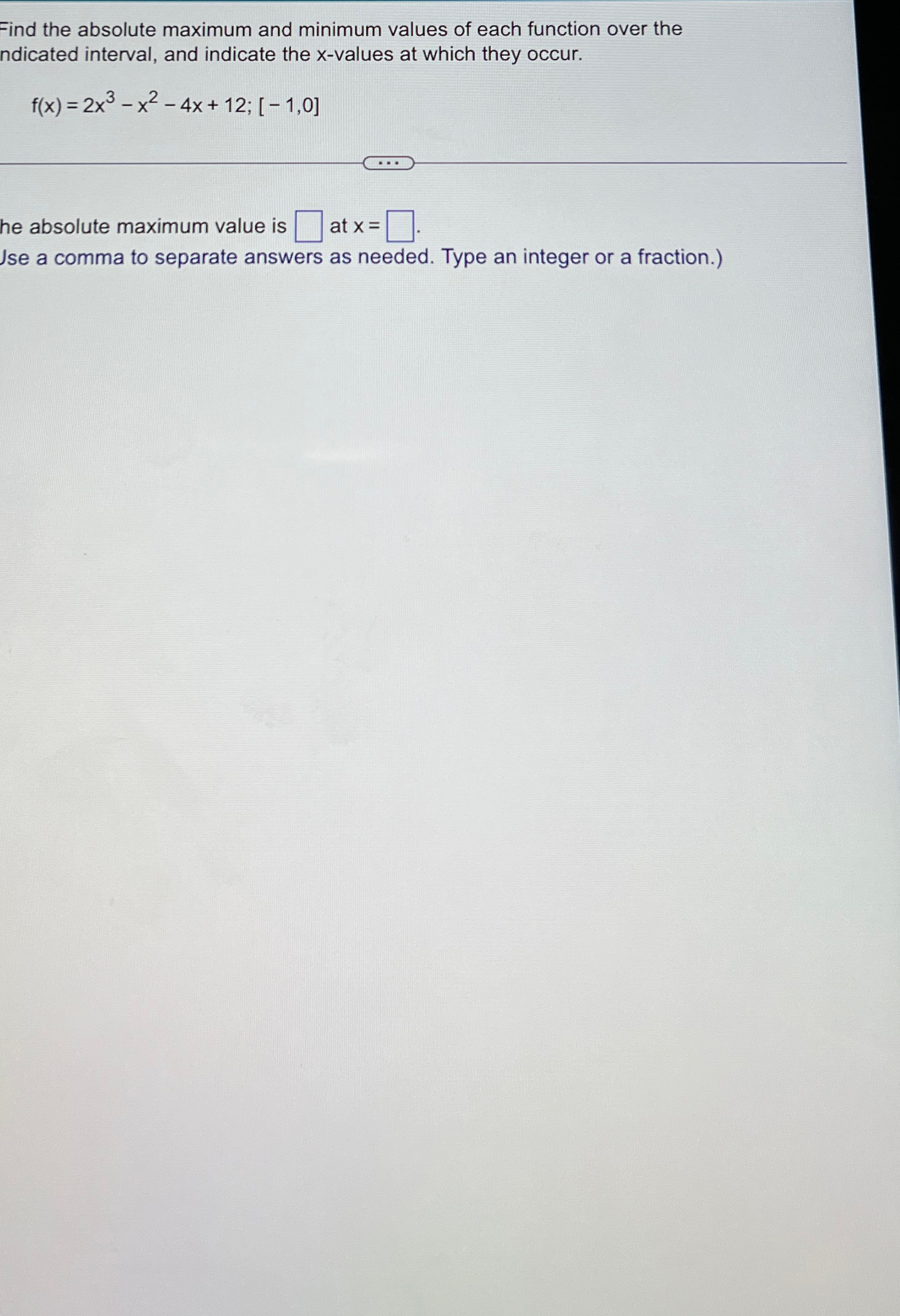 Solved Find the absolute maximum and minimum values of each | Chegg.com