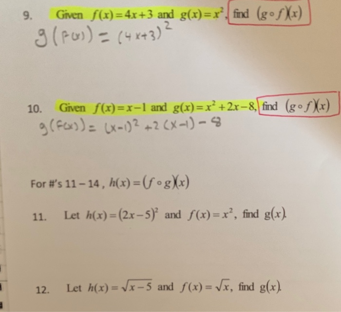 Solved Composition of Functions - Word Problems In the mail, | Chegg.com