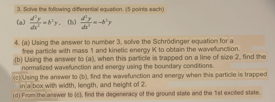 Solved Solve the following differential equation. (5 ﻿points | Chegg.com