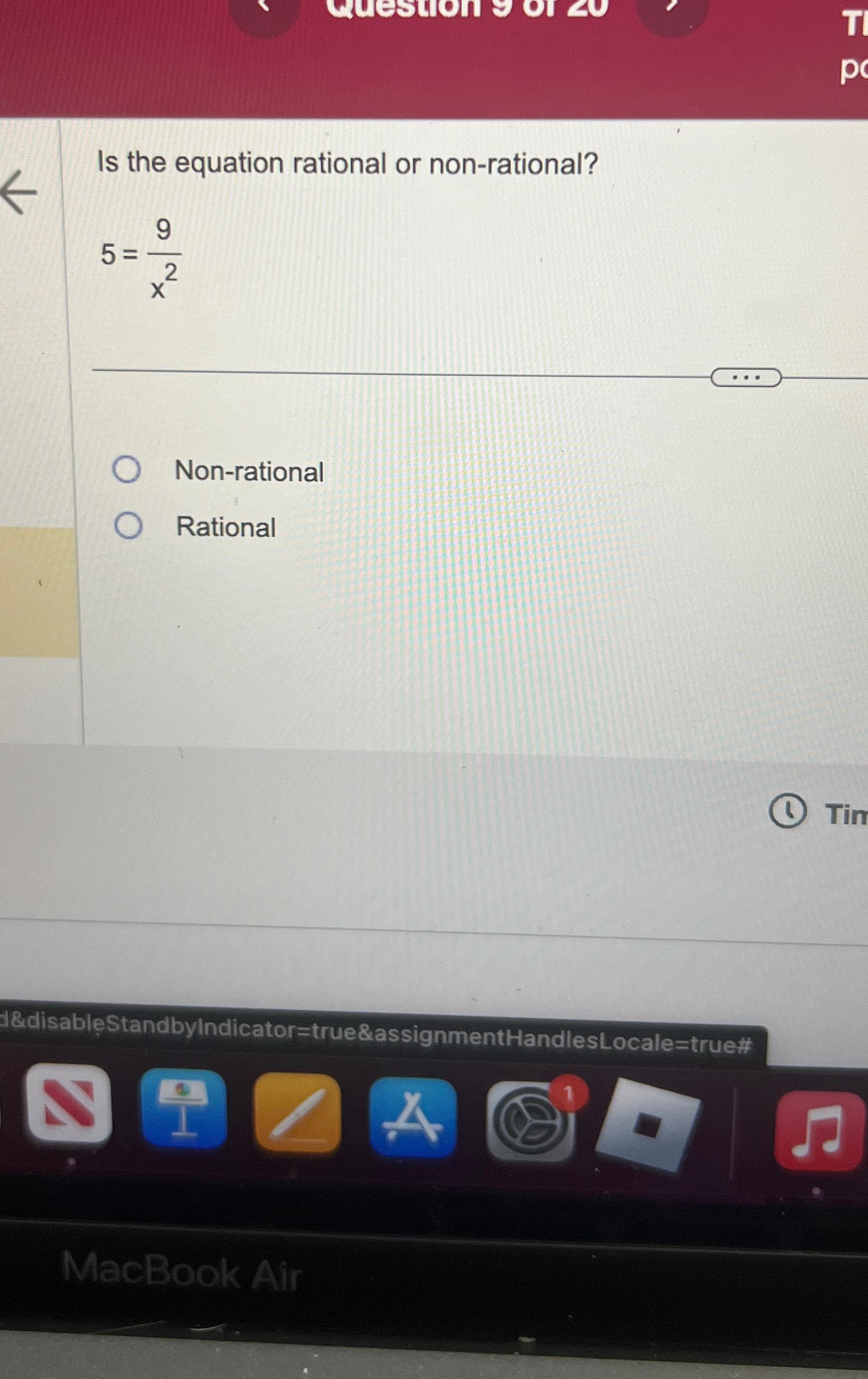 Solved Is the equation rational or | Chegg.com