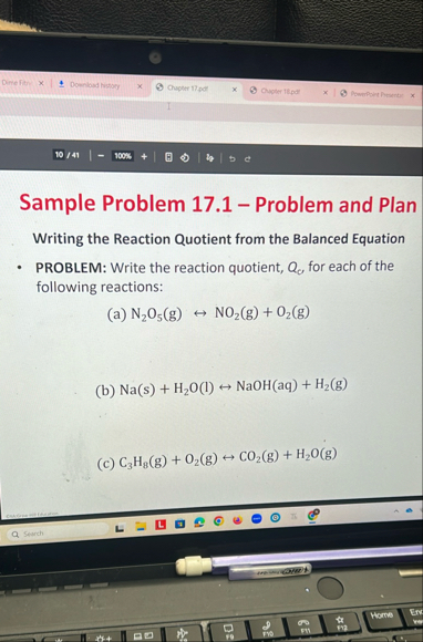 Solved Sample Problem 17.1 - ﻿Problem and PlanWriting the | Chegg.com