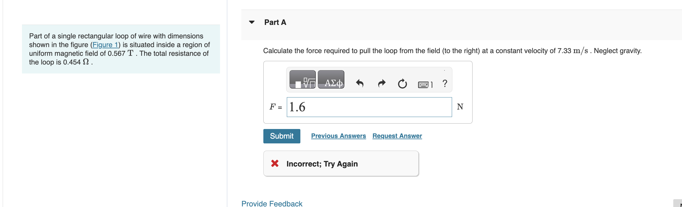 Part of ﻿a single rectangular loop of ﻿wire with | Chegg.com