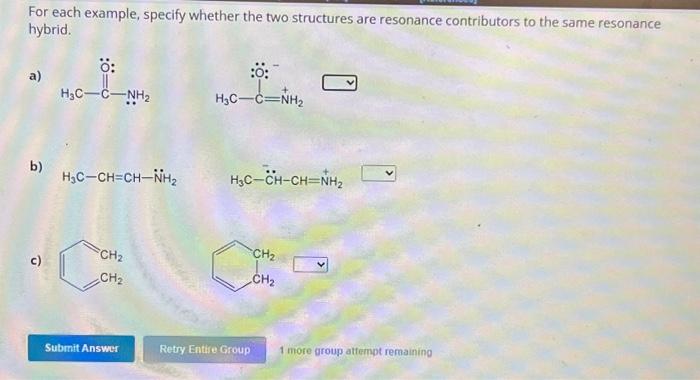Solved For each example, specify whether the two structures | Chegg.com