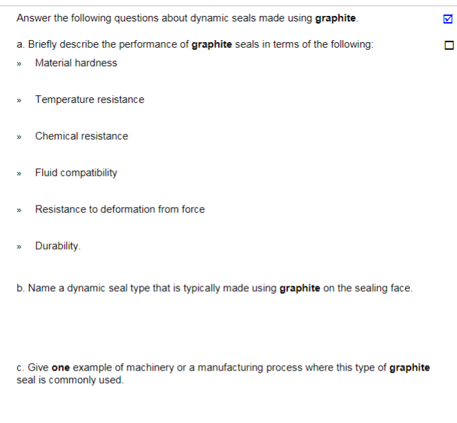 Solved Answer the following questions about dynamic seals | Chegg.com