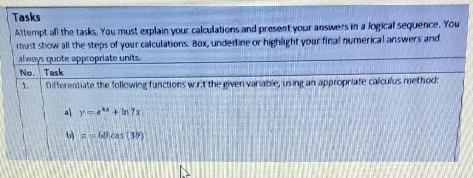 Solved Tasks Altempt all the tasks. You must explain your | Chegg.com