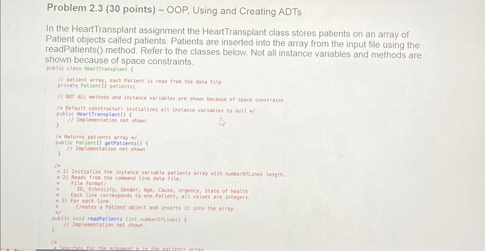 Solved Problem 2.3 (30 ﻿points) - ﻿OOP, Using and Creating | Chegg.com