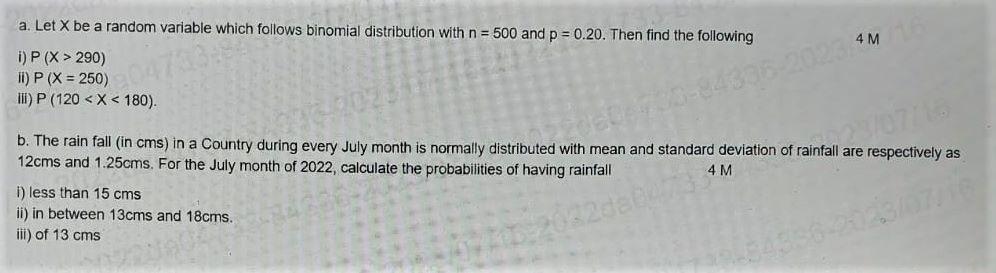 Solved a. Let X be a random variable which follows binomial | Chegg.com