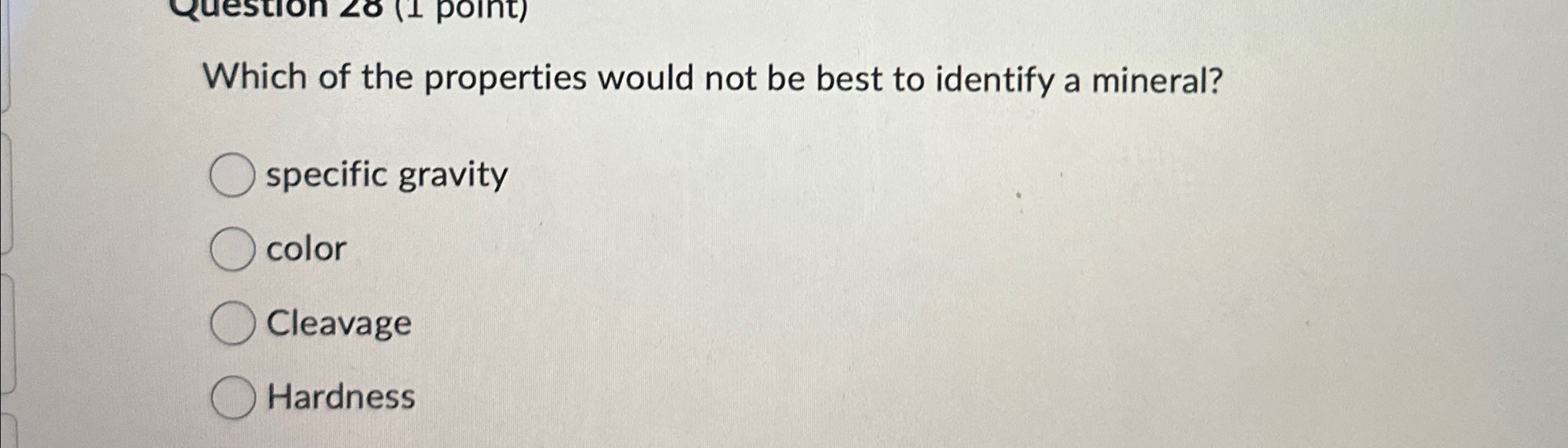 Solved Which of the properties would not be best to identify | Chegg.com