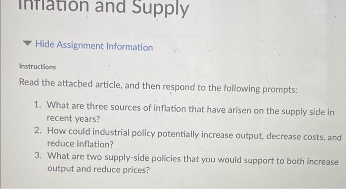 Hide Assignment Information Instructions Read the | Chegg.com