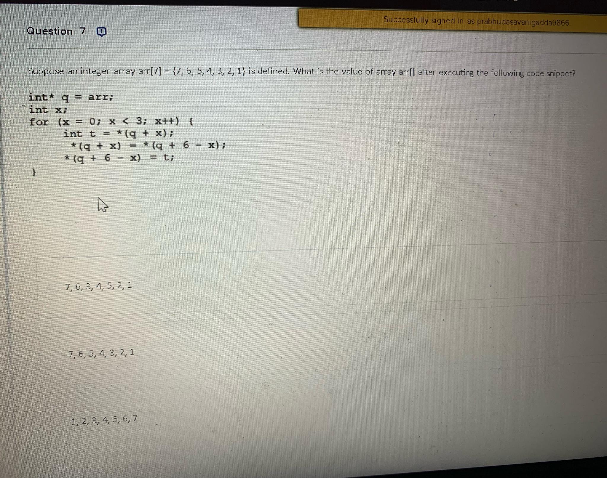 Solved Successfully signed in as | Chegg.com