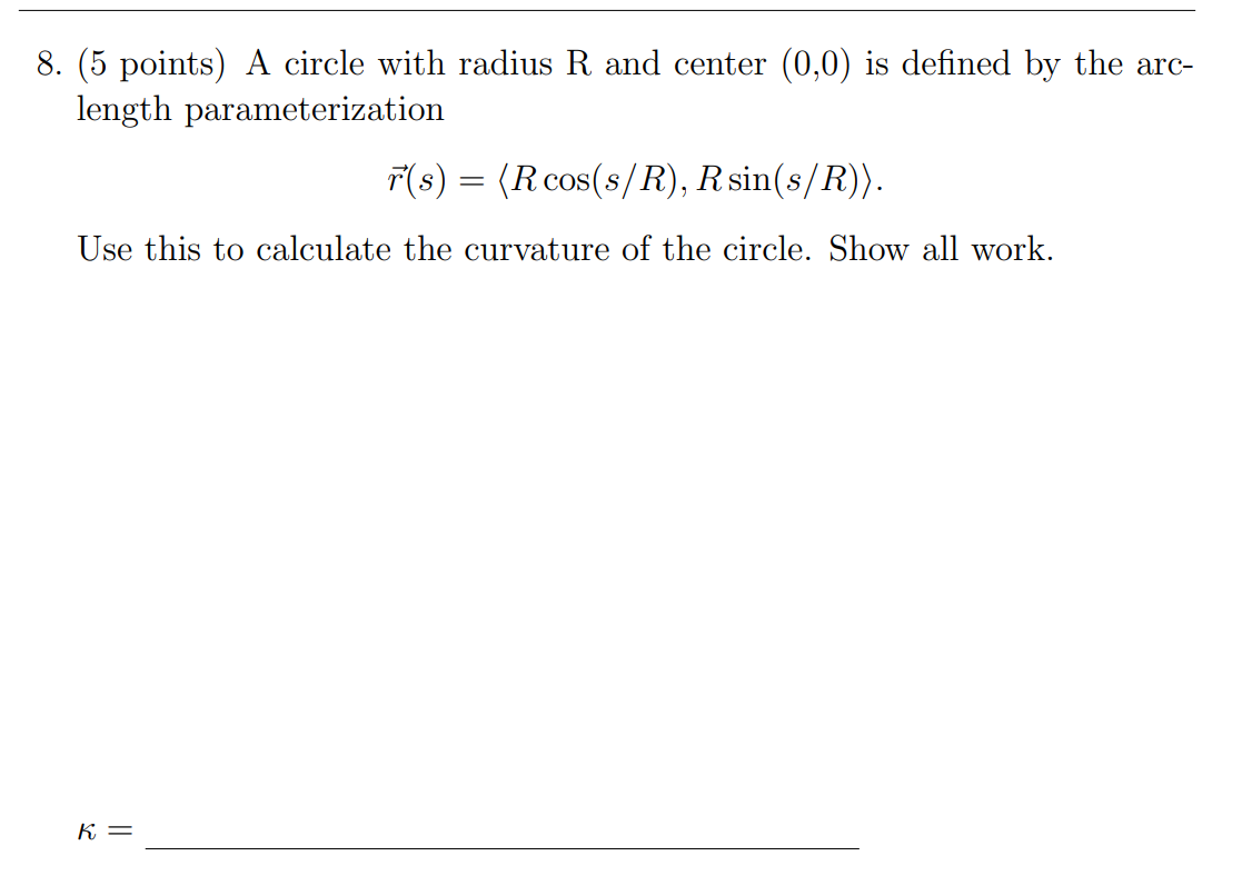 Solved (5 ﻿points) ﻿A circle with radius R ﻿and center (0,0) | Chegg.com
