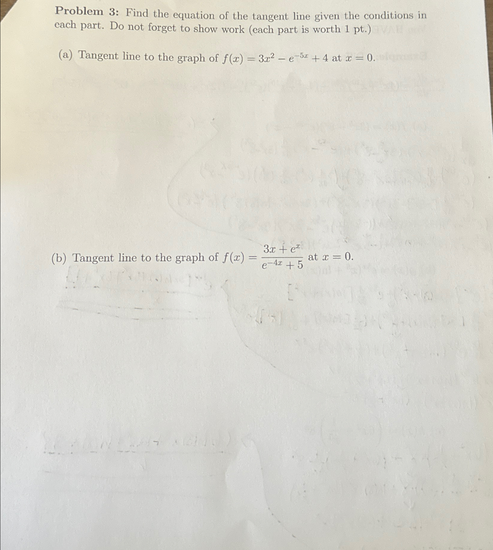 Solved Problem 3: Find the equation of the tangent line | Chegg.com