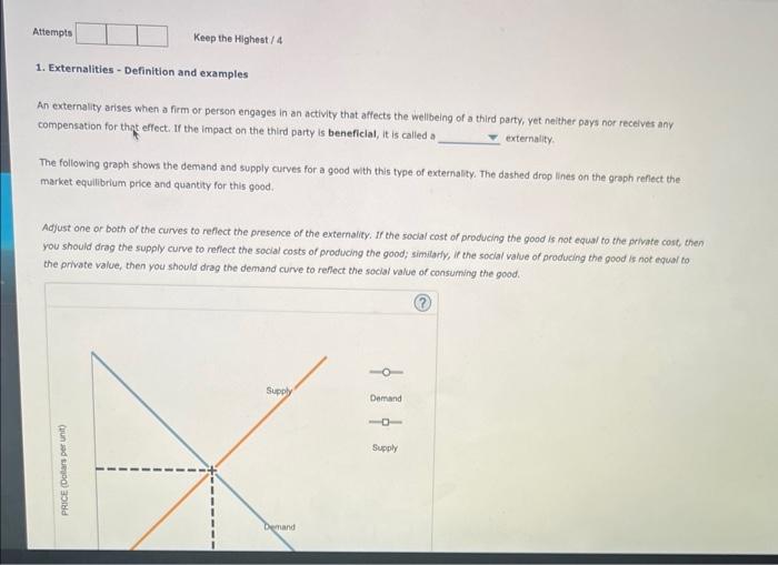Solved 1. Externalities - Definition and examples An | Chegg.com