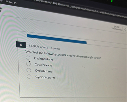 Solved Y IVigeo PI....5430Tineninen6Multiple Choice 5 | Chegg.com