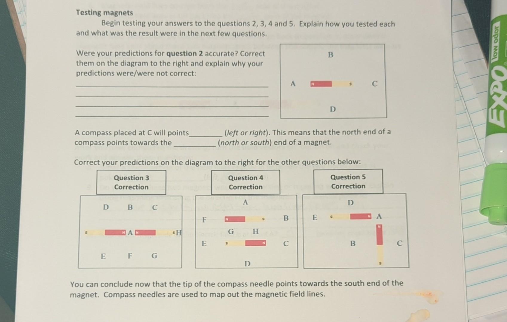 Solved Testing magnets Begin testing your answers to the | Chegg.com
