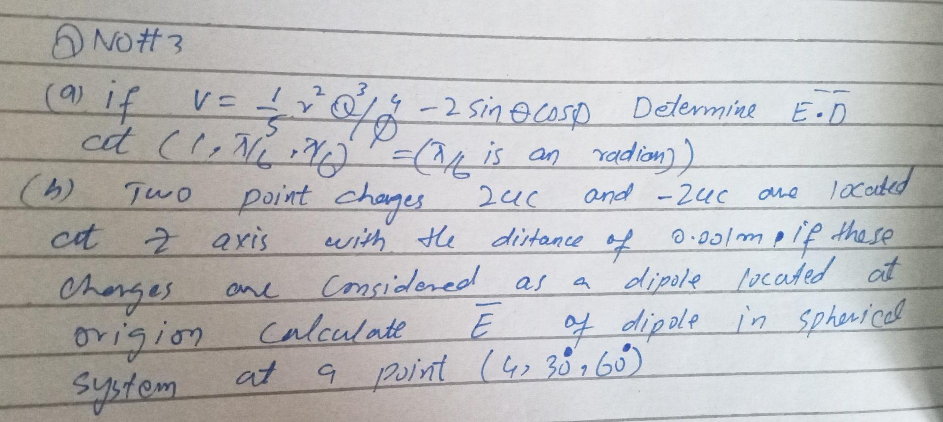 Solved (4) NO #3 V = = 2 ²0/3 - 2 sin 4-2 sin cosp Determine | Chegg.com
