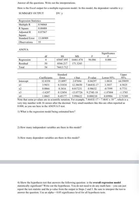 Solved Answer all the questions. Write out the | Chegg.com