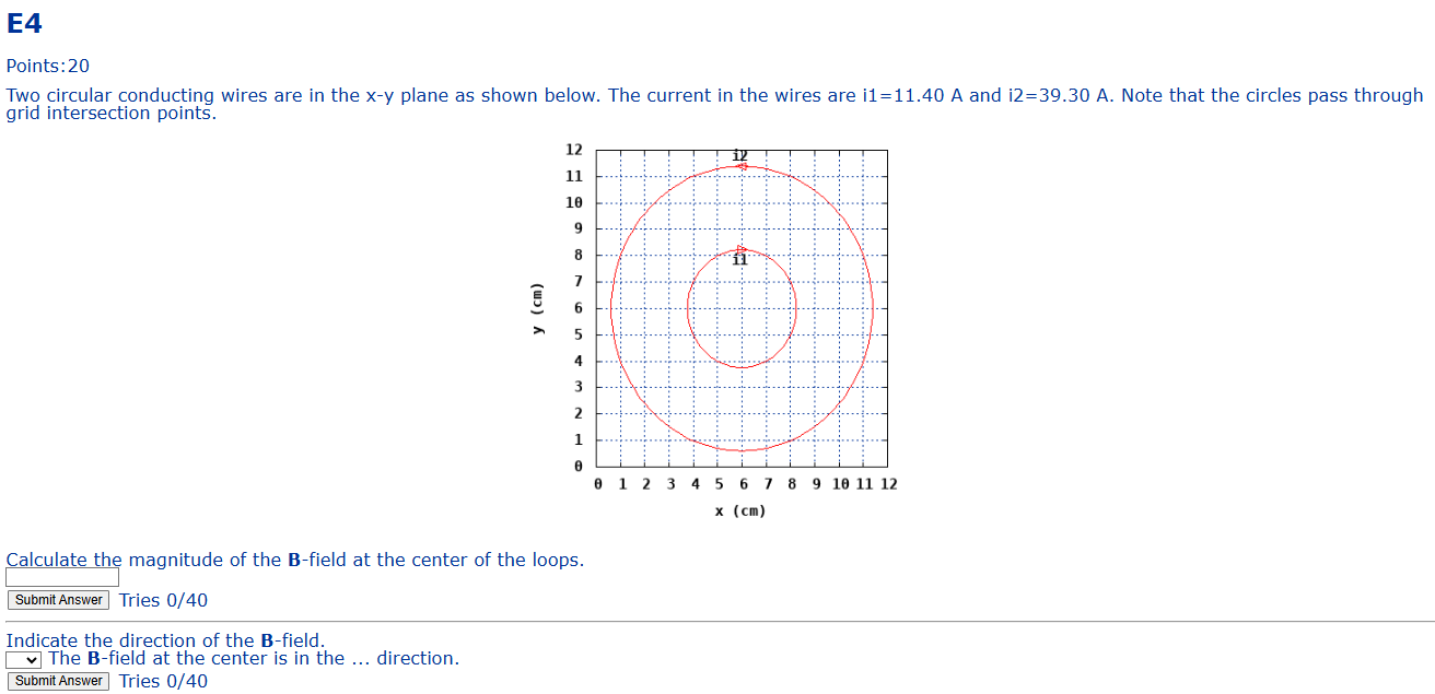 Solved E4Points:20Two circular conducting wires are in the | Chegg.com