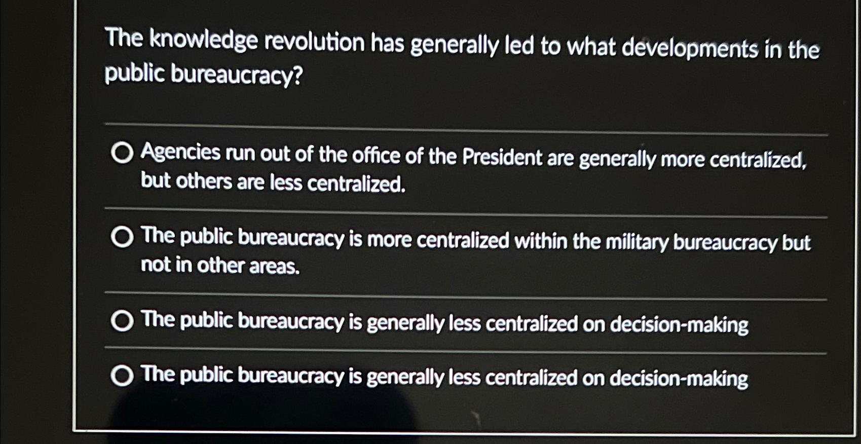 Solved The knowledge revolution has generally led to what | Chegg.com