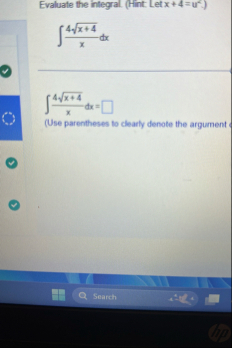Solved Evaluate the integral (Hint: Let | Chegg.com