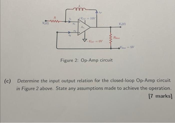 Solved Figure 2: Op-Amp circuit (c) Determine the input | Chegg.com