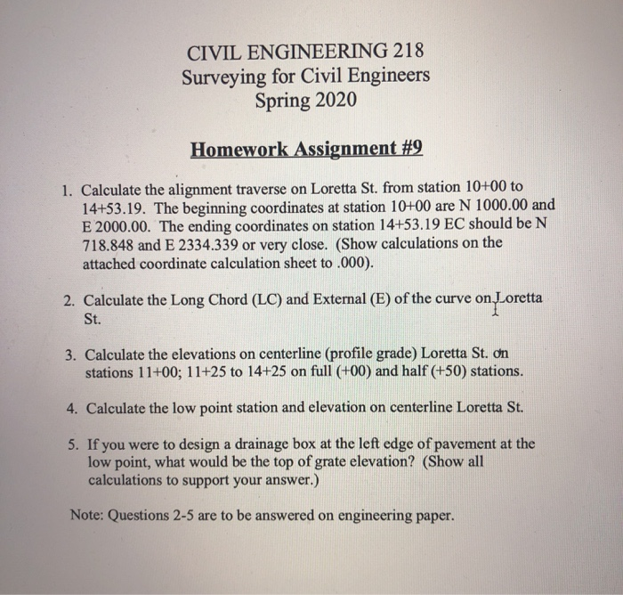CIVIL ENGINEERING 218 Surveying for Civil Engineers | Chegg.com